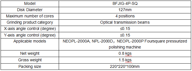 Neofibo Neofibo Transmission Beam polishing Fixture, BFJIG-4P-SQ